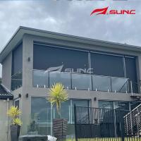 China Terrace Sun Shading Aluminium Roll Up Window Shades UV Coating for sale