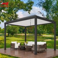 China Windproof Retractable Louver Aluminum Pergola Outdoor Manual Patio Pergola for sale