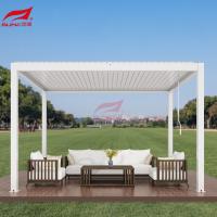 China Windproof Retractable Louver Aluminum Pergola Outdoor Manual Patio Pergola for sale