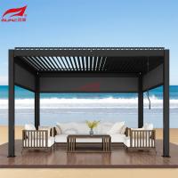 China Windproof Retractable Louver Aluminum Pergola Outdoor Manual Patio Pergola for sale