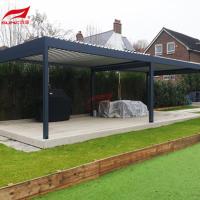 China 4x4m Outdoor Motorized Aluminum Pergola With Louver Roof Garden Building for sale