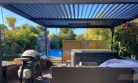 China 3x3m Outdoor Aluminium Manual Louvered Pergola Windproof Sun Protection for sale