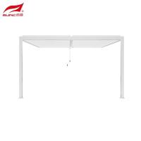 China SUNC 3x3m White Wall-mounted Aluminium Manual Louvered Pergola Outdoor Windproof Waterproof for sale