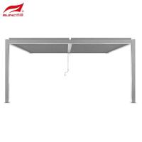 China Custom 4x4m Wall-mounted Aluminium Manual Louvered Pergola Outdoor Garden Building for sale