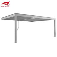 China Custom 4x4m Wall-mounted Aluminium Manual Louvered Pergola Outdoor Garden Building for sale