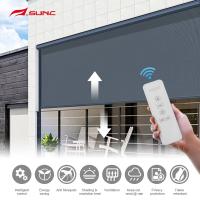 China SUNC Outdoor Roller Blinds Motorized Windproof Ceiling Patio Roller Blind with Side Channel for sale