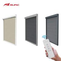 China SUNC Motorized Outdoor Roller Blinds Patio Screen Mesh Retractable Ziptrack Blinds for sale