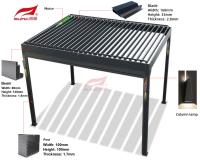 China Motorized Aluminum Outdoor Pergola Bioclimatica Shade Waterproof House Design for sale