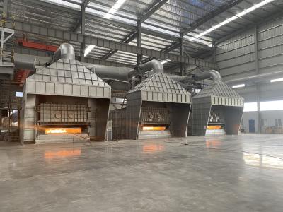 China 15T Semi Castable Wall and Brick Dome Aluminum Reverberatory Furnace Melting Furnace for sale