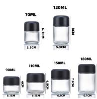 China Custom Design Smell Proof Glass Jar 70ml 180ml Child Resistant Cap Airtight Container for Flower Stash for sale