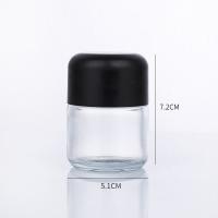 China Clear Child Resistant Glass Jar 70ml to 180ml Smell Proof Round Flower Container with Honeycomb Pattern for sale