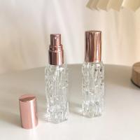 China Custom Cosmetic Empty Perfume Refillable Bottle 10ml 15ml Square Clear Glass Spray Pump for sale