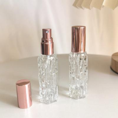 China Empty Square Fine Mist Spray Glass Perfume Bottle 10ml 15ml Custom Clear Cosmetic Packing for sale