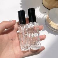 China Custom Empty Square Perfume Bottle 10ml 15ml Refillable Glass Spray Pump for sale