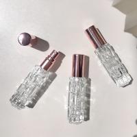 China Custom Cosmetic Empty Perfume Refillable Bottle 10ml 15ml Square Clear Glass Spray Pump for sale