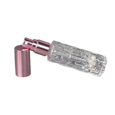 China 10ml 15ml Square Clear Glass Perfume Bottle with Screw Up Mist Sprayer for sale
