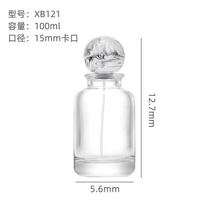 China 30ml 50ml 100ml Round Glass Perfume Bottle with Crimp Pump Spray Atomizer for sale