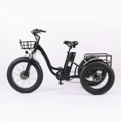 China Wholesale 750W 500W 3 Wheel Electric Cargo Tricycle 48V 20Ah Lithium Battery Aluminum Alloy Fork for sale
