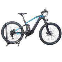 China Carbon Fiber Electric Mountain Bike 48V 500W Mid Drive Motor with Color LCD Display for sale