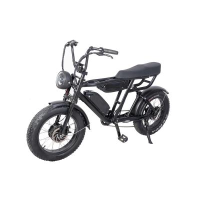China Domanca Retro Ebike Cruiser Dual Battery 48V 20Ah 1000W Electric Fat Tire Bike 7 Speed for sale