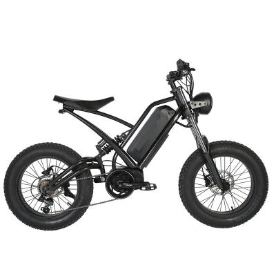 China 48V 750W Mid Drive E-Bike 22.5Ah Aluminum Alloy Frame 20 Inch Fat Tire for sale
