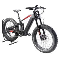 China 26 Inch 1000W Mid Drive Electric Mountain Bike Carbon Fiber Frame Full Suspension Fat Tire Ebike for sale