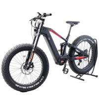 China 26 Inch 1000W Mid Drive Electric Mountain Bike Carbon Fiber Frame Full Suspension Fat Tire Ebike for sale