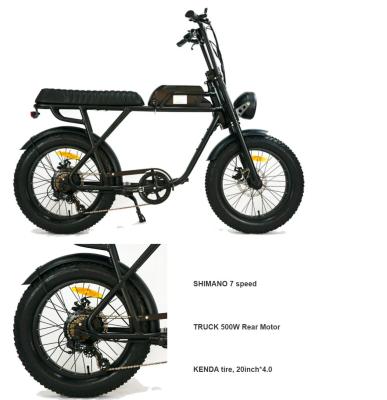 China 48V 750W Aluminum Alloy Frame Fat Tire Electric Bike with 20 Inch Tires and LG Battery for sale