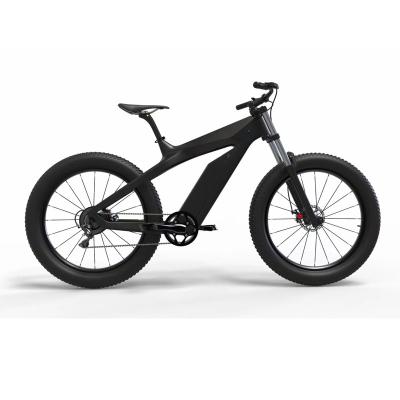 China Carbon Fiber Electric Mountain Bike 750W BAFANG Motor 26x4.0 Fat Tire Disc Brake for sale