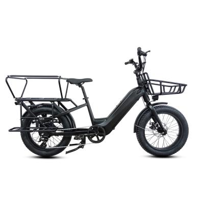China Food Delivery Electric Cargo Bike Long Tail 48V13Ah Lithium Battery 20 Inch Tires for sale