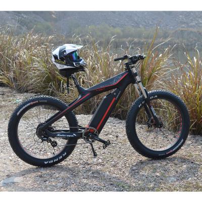 China 48V 750W Bafang Rear Hub Motor Electric Mountain Bike 26 Inch Carbon Fiber Frame for sale