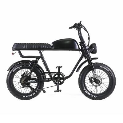 China 750W Full Suspension Electric Fat Bike 48V 21Ah Retro Vintage E-Bicycle 60km Range for sale