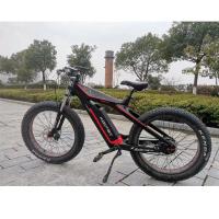 China Custom Carbon Fibre Fat Tyre Mountain E-Bike 48V 750W Motor 26x4.0 Inch Long Range 60km for sale