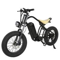 China 48V 22.5Ah Fat Tire Electric Mountain Bike 20 Inch Custom Black Ebike Disc Brake 7 Speed for sale