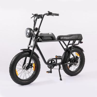 China 48V 1000W Full Suspension Electric Retro Cruiser Bike 20 Inch 7 Speed Beach Cruiser for sale