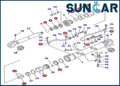 China 707-99-77300 7079977300 Boom Repair Seal Kit Hydraulic Cylinder Fits For Komatsu Models PC750LC-7 PC800-7 for sale