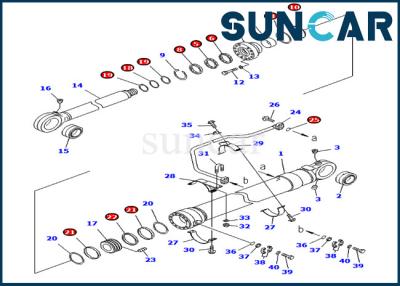 China Komatsu 707-99-69690 7079969690 Bucket Cylinder Seal Kit For Models PC750-7 PC800-8 Overseas Version for sale