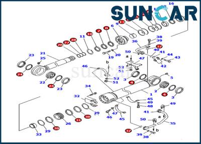China 707-99-78680 7079978680 Bucket Cylinder Seal Kit For Excavator PC750SE-7 PC800SE-7 Komatsu for sale