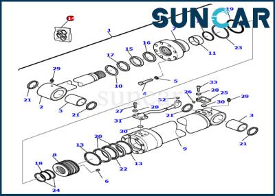 China PC75R-2 PC95R-2 Komatsu 707-99-25700 7079925700 Excavator Boom Service Kit Cylinder Seal Kits for sale