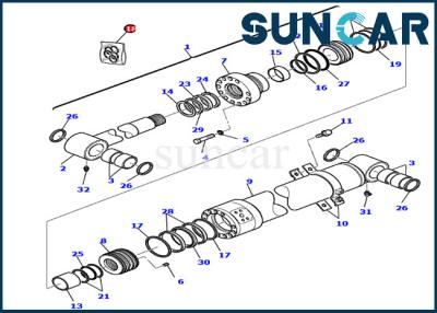 China Sealing Kit 707-99-37710 7079937710 Boom Cylinder Service Kit Fits For PC75R-2 PW75R-2 Komatsu Parts for sale