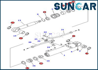 China 707-98-43210 7079843210 Boom Cylinder Seal Kit Fits Komatsu PC75UD-2 PC75UU-3 Excavator Inner Parts for sale