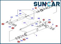 China PC75UD-2E PC75UD-2 Komatsu 707-98-35140 7079835140 Excavator Service Kit Arm Hydraulic Cylinder for sale