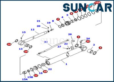 China 707-98-35270 7079835270 Arm Cylinder Seal Repair Kit For PC75UD-3 PC75UU-3 Komatsu Mono Boom for sale