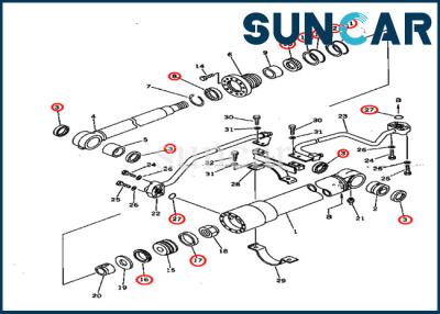 China 707-98-37600 7079837600 Boom Cylinder Oil Seal Kit Fits For Komatsu Models PC75UU-1 PW150-1 Excavator for sale