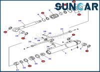 China 707-98-43200 7079843200 Boom Cylinder Service Kit Komatsu PC75UU-2 PC78US-5 Repair Seal Kits for sale