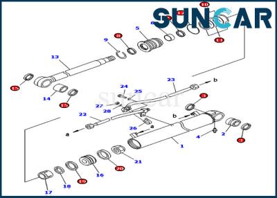 China 707-98-43200 7079843200 Boom Cylinder Service Kit Komatsu PC75UU-2 PC78US-5 Repair Seal Kits for sale