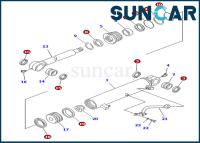 China Boom Seal Kits 707-98-34560 7079834560 Offset Cylinder Service Kit For Komatsu Inner Parts PC75UU-2 PC75UU-3 for sale