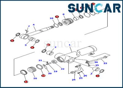 China 707-98-36630 7079836630 PC75UU-3 Arm Cylinder Oil Seal Kit Service Kits For Komatsu Equipment Inner Parts for sale