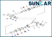 China PC75UU-3 Komatsu Repair Kits 707-98-22410 7079822410 Excavator Tilt Sealing Kit Hydraulic Cylinder for sale