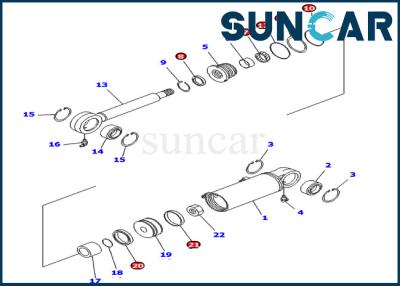 China PC75UU-3 Komatsu Repair Kits 707-98-22410 7079822410 Excavator Tilt Sealing Kit Hydraulic Cylinder for sale